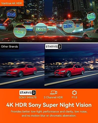 [ Bundle-2 Items: Vantrue N4 Pro 4K 3CH + Vantrue 512GB SD Card ] True 4K Wi-Fi 3-Channel Dashcam, STARVIS 2 IMX678 Night Vision, Infrared Cabin Camera, Voice Control GPS Car Cam for for Uber Drivers