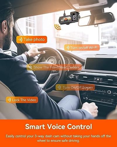 [ Bundle-2 Items: Vantrue N4 Pro 4K 3CH + Vantrue 512GB SD Card ] True 4K Wi-Fi 3-Channel Dashcam, STARVIS 2 IMX678 Night Vision, Infrared Cabin Camera, Voice Control GPS Car Cam for for Uber Drivers