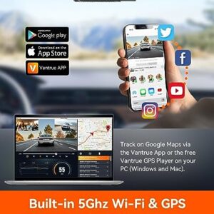 [ Bundle-2 Items: Vantrue N4 Pro 4K 3CH + Vantrue 512GB SD Card ] True 4K Wi-Fi 3-Channel Dashcam, STARVIS 2 IMX678 Night Vision, Infrared Cabin Camera, Voice Control GPS Car Cam for for Uber Drivers