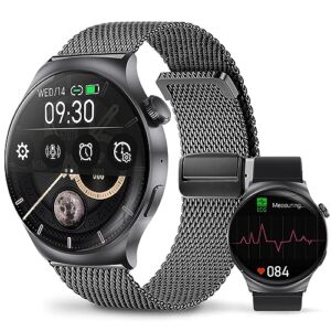 filiekeu smart watch for men women 1.5 inch screen blood pressure oxygen sleep monitor bluetooth call smart watches ip68 waterproof fitness tracker smartwatch for android iphone black