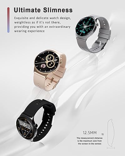 FILIEKEU Smart Watch for Men Women 1.5 Inch Screen Blood Pressure Oxygen Sleep Monitor Bluetooth Call Smart Watches IP68 Waterproof Fitness Tracker Smartwatch for Android iPhone Black