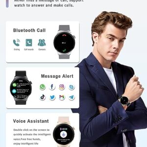 FILIEKEU Smart Watch for Men Women 1.5 Inch Screen Blood Pressure Oxygen Sleep Monitor Bluetooth Call Smart Watches IP68 Waterproof Fitness Tracker Smartwatch for Android iPhone Black