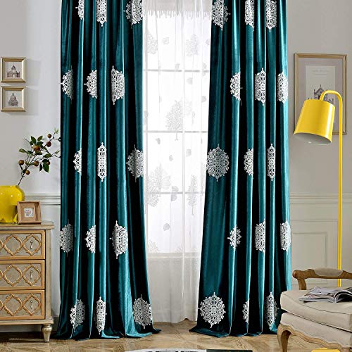 VOGOL Extra Wide Velvet Curtains for Bedroom, 100W x 84L Inch View Reducing Thermal Curtain Panels for Sliding Door, Room Darkening Drapes for Living Room, 1 Panel