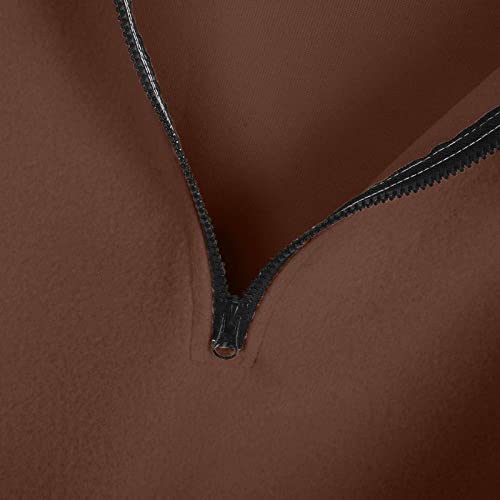 ADJHDFH Solid Sweatshirt Long Cardigans For Women Sudaderas Para Mujer Con Capucha Baseball Sweatshirt cheap aesthetic,Brown-d,Small