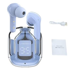 ougecook eifrt headphones crystal earbud, eifrt earbuds, eifrt earbuds, with enc noise canceling earphones, sports waterproof earphone, mini crystal in-ear earbuds. (blue)