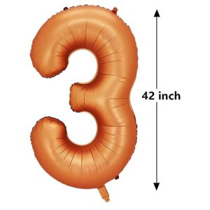 EMAAN 42 Inch Vitality Orange Jumbo 30 Number Balloons Big Foil Mylar Balloons for 30th Birthday Party Decorations and Anniversary Events Decorations (Vitality Orange 30)