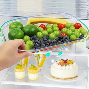 Lazy Susan Turntable Organizer for Refrigerator Rectangle Clear Rotating Lazy Susan Spice Organizer for Kitchen Pantry Cabinet Countertop Condiment Storage Rack