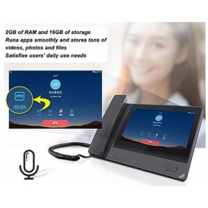 Smart Video IP Phone, 8in 1280x800 HD Touch Screen Line IP Phone Gigabit with 8MP Camera, VOIP Video Phone Business PoE Telephone for Android 8.1.0, Power Adapter Not Included