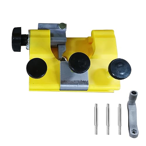 Electric Chain Sharpener, Chain Sharpening Tool Easy Operation 2 Fixed Holes 3Pcs Burr Rods for Woodworking Projects