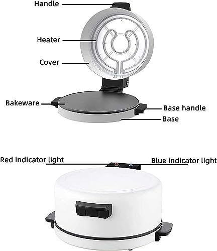 Boiler Pizza Maker,Electric Double-Sided Nonstick Oven With Power Ready Indicator Lights,Perfect for Pizzas,Pancake,Nachos,Fajitas,Omelettes,Best Kitchen Appliance