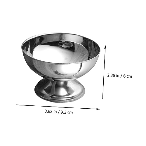 Hoement 1Pc stainless steel dessert cup salad bowl metal sauce cup stainless steel revere bowl footed ice cream dishes ice cream cups stainless steel parfait cup Fruit Cup Glass insulation