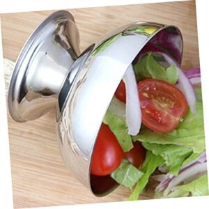 Hoement 1Pc stainless steel dessert cup salad bowl metal sauce cup stainless steel revere bowl footed ice cream dishes ice cream cups stainless steel parfait cup Fruit Cup Glass insulation