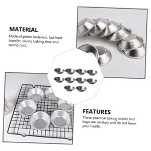 Mikinona 24pcs Egg Tart Base Mini Bread Loaf Pans Mini Muffin Cookie Decorating Tools Cake Makers Cups Molds Tart Baking Pan Bake Tool Baking Accessory Aluminum Baking Mold Oven Patties Can