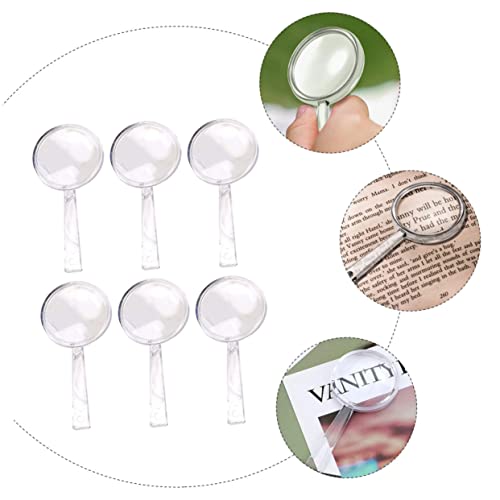 24Pcs 42 Magnifier Small Pocket Magnify Glass Nature Exploration Observation Handheld Lens Pocket Magnifying Glass Portable Magnifying Glass Mini Read Newspaper Plastic Student