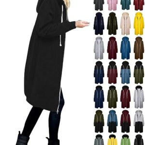 Muyise Track Jacket Light Rain Coats Women Plus Size Oversized Hoodie Crop Jackets for Women Womens Zip Up Women's Trench Coats Collar Wool Coats for Women(01-Black,XX-Large)