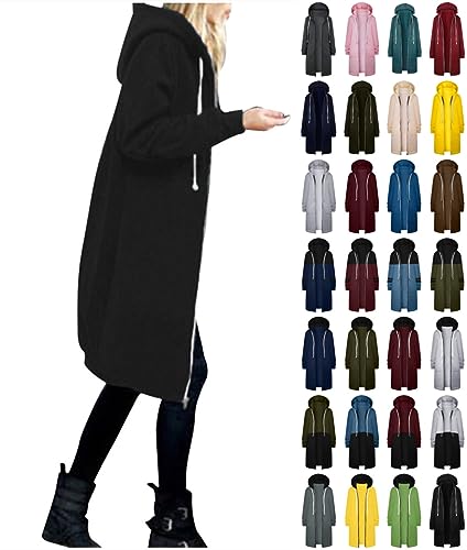 Muyise Track Jacket Light Rain Coats Women Plus Size Oversized Hoodie Crop Jackets for Women Womens Zip Up Women's Trench Coats Collar Wool Coats for Women(01-Black,XX-Large)