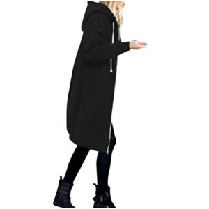 Muyise Track Jacket Light Rain Coats Women Plus Size Oversized Hoodie Crop Jackets for Women Womens Zip Up Women's Trench Coats Collar Wool Coats for Women(01-Black,XX-Large)