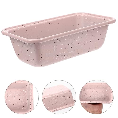 jojofuny Silicone Molds Carbon Steel Loaf Pan Rectangular Cake Bread Toast Pan Kitchen Baking Mold Nonstick Bakeware Tool for Bakery Household Home 6 Inch Pink Tray