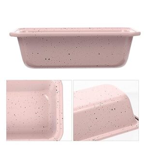 jojofuny Silicone Molds Carbon Steel Loaf Pan Rectangular Cake Bread Toast Pan Kitchen Baking Mold Nonstick Bakeware Tool for Bakery Household Home 6 Inch Pink Tray