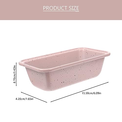 jojofuny Silicone Molds Carbon Steel Loaf Pan Rectangular Cake Bread Toast Pan Kitchen Baking Mold Nonstick Bakeware Tool for Bakery Household Home 6 Inch Pink Tray