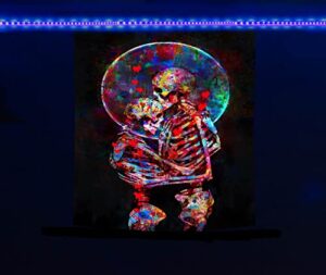 biecwiay skull kiss lover blacklight tapestry uv reactive tapestry for bedroom fantasy skeleton trippy tapestry black light tapestry aesthetic wall hanging for room home decor