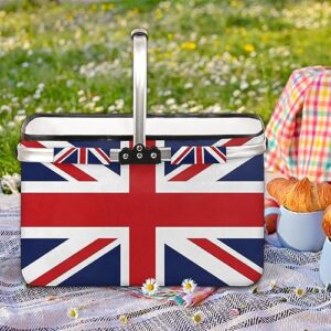 Tavisto British Flag Print Versatile and Durable Reusable Grocery Tote Bag - Spacious and Foldable with Fun Print Designs - Perfect for Shopping, Picnics, and Storage