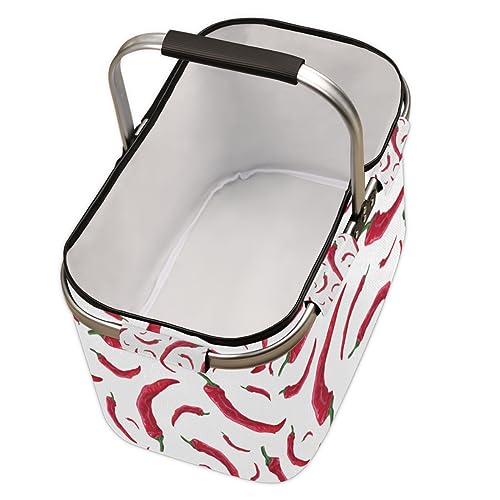 Tavisto Chili Pepper Versatile and Durable Reusable Grocery Tote Bag - Spacious and Foldable with Fun Print Designs - Perfect for Shopping, Picnics, and Storage