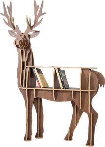 roltin storage shelf dvd bookcase storage rack bookshelf animal shelf male deer shape flower stand model room coffee table clothing store landing decoration (size : 108 * 52 * 1