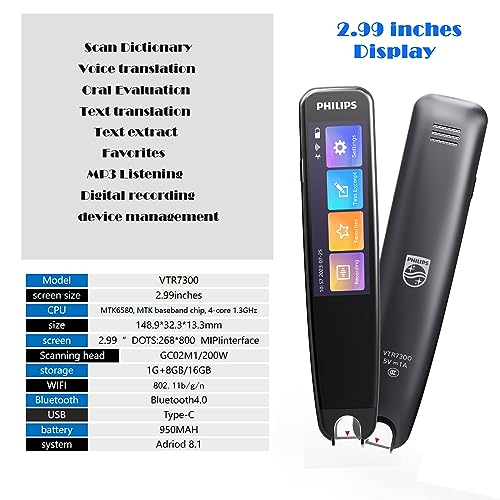 WorldPen Scan Go | Orcam Reader Pen | Pen Scanner | Scan Reader Pen for Dyslexia | Language Translator | Text to Speech | Wireless Standalone | LCD Touchscreen | Wi-Fi Connectio