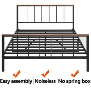 Anwick Queen Size Platform Bed Frame with Headboard and Footboard, Modern Simple Queen Bed Frame with Underneath Storage,Heavy Duty Steel Slat Support,No Box Spring Needed,Easy Assemble