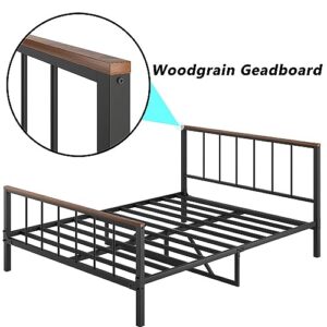 Anwick Queen Size Platform Bed Frame with Headboard and Footboard, Modern Simple Queen Bed Frame with Underneath Storage,Heavy Duty Steel Slat Support,No Box Spring Needed,Easy Assemble