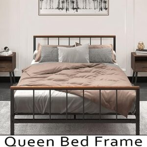 Anwick Queen Size Platform Bed Frame with Headboard and Footboard, Modern Simple Queen Bed Frame with Underneath Storage,Heavy Duty Steel Slat Support,No Box Spring Needed,Easy Assemble