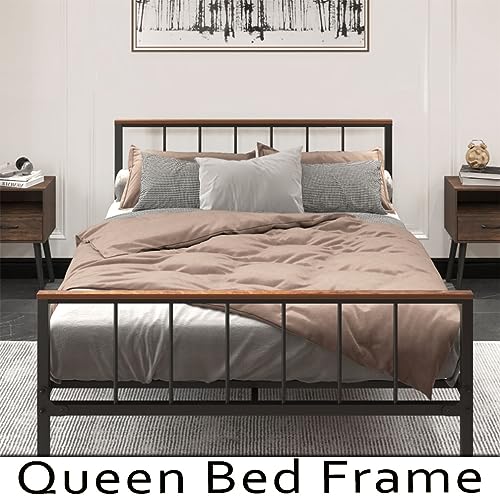 Anwick Queen Size Platform Bed Frame with Headboard and Footboard, Modern Simple Queen Bed Frame with Underneath Storage,Heavy Duty Steel Slat Support,No Box Spring Needed,Easy Assemble