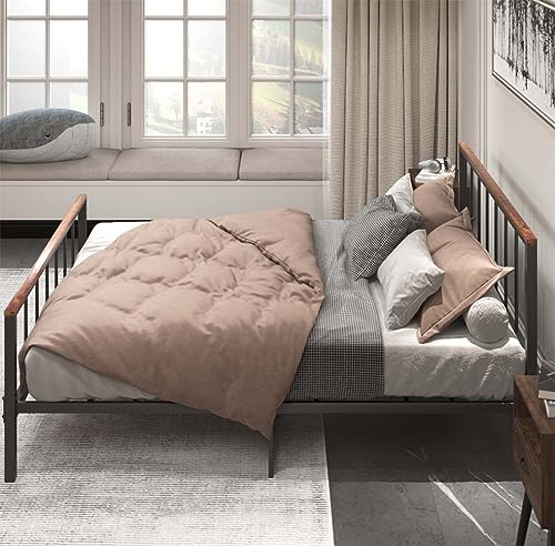 Anwick Queen Size Platform Bed Frame with Headboard and Footboard, Modern Simple Queen Bed Frame with Underneath Storage,Heavy Duty Steel Slat Support,No Box Spring Needed,Easy Assemble