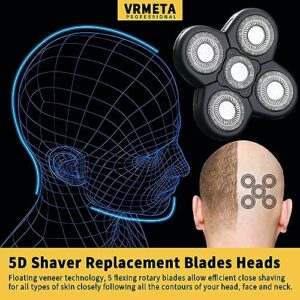 VRMETA Shaver Head Replacement Head for Skull Shaver, Pitbull Rotary Shaver, Butterfly Kiss, and Palm Electric Razors