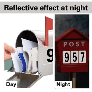 120 PCS Reflective Mailbox Number and Letters Stickers,4 inches Self Adhesive Reflective Capital Letter Sticker,Reflective email digital sticker, suitable for Pre-Spaced Waterproof for Mailbox Address, Bin, Window, Door, Cars Black Lettering with Silver B