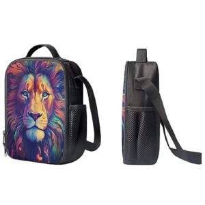 Lion King School Backpacks for Kids Teens, 3-in-1 School Bag Bookbags Set with Lunch Bag Pencil Case