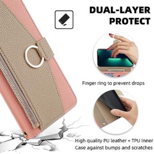 Arseaiy Wallet Case for Samsung Galaxy Note 10 Lite/A81/M60S Flip Phone Case Cover with Crossbody Strap Magnetic Zipper Pocket Makeup Mirror PU Leather Shockproof with Kickstand Shell