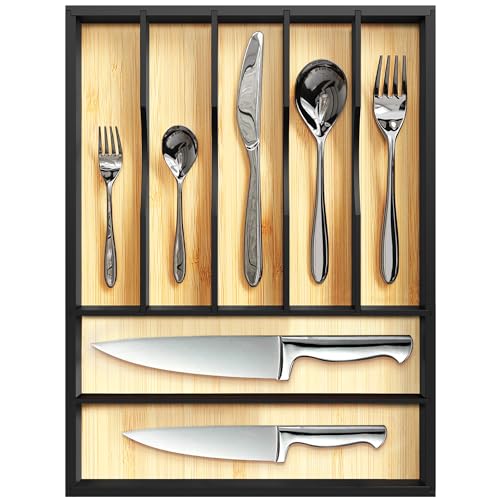 ROYAL CRAFT WOOD Premium Bamboo Kitchen Utensil Rack: Elegant Organizer and Spacious Utensil Holder for Streamlined Kitchen Storage