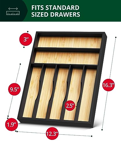 ROYAL CRAFT WOOD Premium Bamboo Kitchen Utensil Rack: Elegant Organizer and Spacious Utensil Holder for Streamlined Kitchen Storage