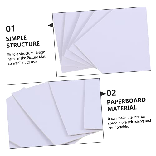 SEWACC 60 Pcs Photo Frame Paper mat Board Center Backer Boards for Picture Frame Art Picture mat Picture Frames mats Photo Frame mat White Picture Frames Cut Frame Liner Paper jam Square