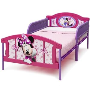 Delta Children Plastic 3D-Footboard Twin Bed, Disney Minnie Mouse Snooze 6 inch Memory Foam Twin Mattress (Bundle)