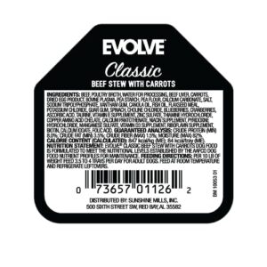 Evolve Classic Crafted Meals Beef Stew Wet Dog Food | 3.5 oz - 15 Pack