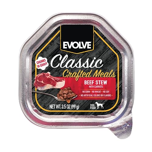 Evolve Classic Crafted Meals Beef Stew Wet Dog Food | 3.5 oz - 15 Pack