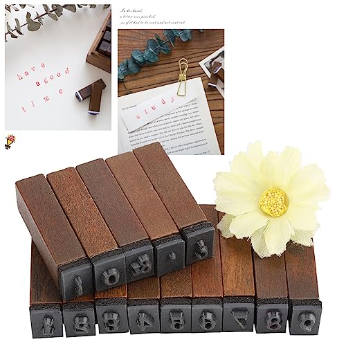 YYQTGG Letter Rubber Stamps, Wood Rubber Stamps 70 PCS with Vintage Wooden Boxe for Photo Album for Learning Alphabet