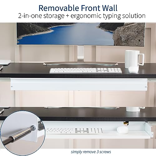 VIVO Extra Large 33 inch Under Desk Sliding Pull-out Drawer or Keyboard Tray for Office Desk, Oversized Storage for Sit Stand Workstation, Slim Organizer, White, DESK-DR33-W