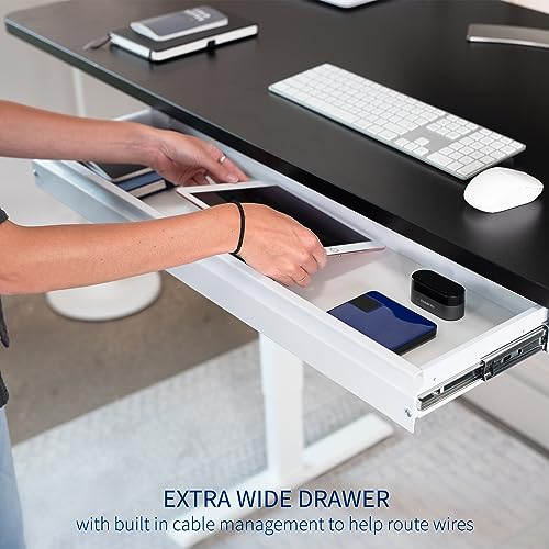 VIVO Extra Large 33 inch Under Desk Sliding Pull-out Drawer or Keyboard Tray for Office Desk, Oversized Storage for Sit Stand Workstation, Slim Organizer, White, DESK-DR33-W