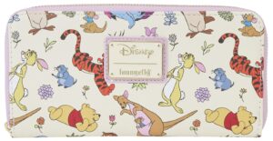 loungefly disney wallet winnie the pooh eeyore friends zip clutch faux-leather