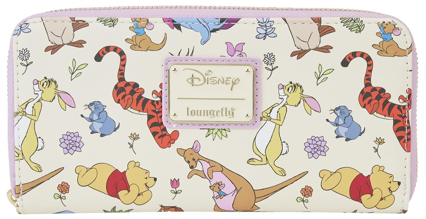 Loungefly Disney Wallet Winnie the Pooh Eeyore Friends Zip Clutch Faux-Leather