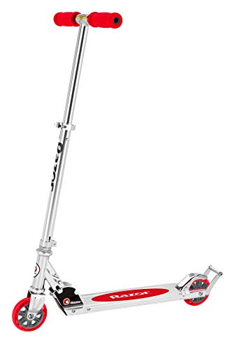 Razor A3 Kick Scooter for Kids – Foldable, Lightweight, Large Wheels, Front Vibration Reducing System, Adjustable Handlebars & AW Kick Scooter - Red - FFP